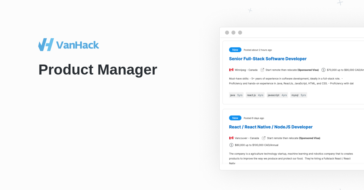 Product Manager - VanHack